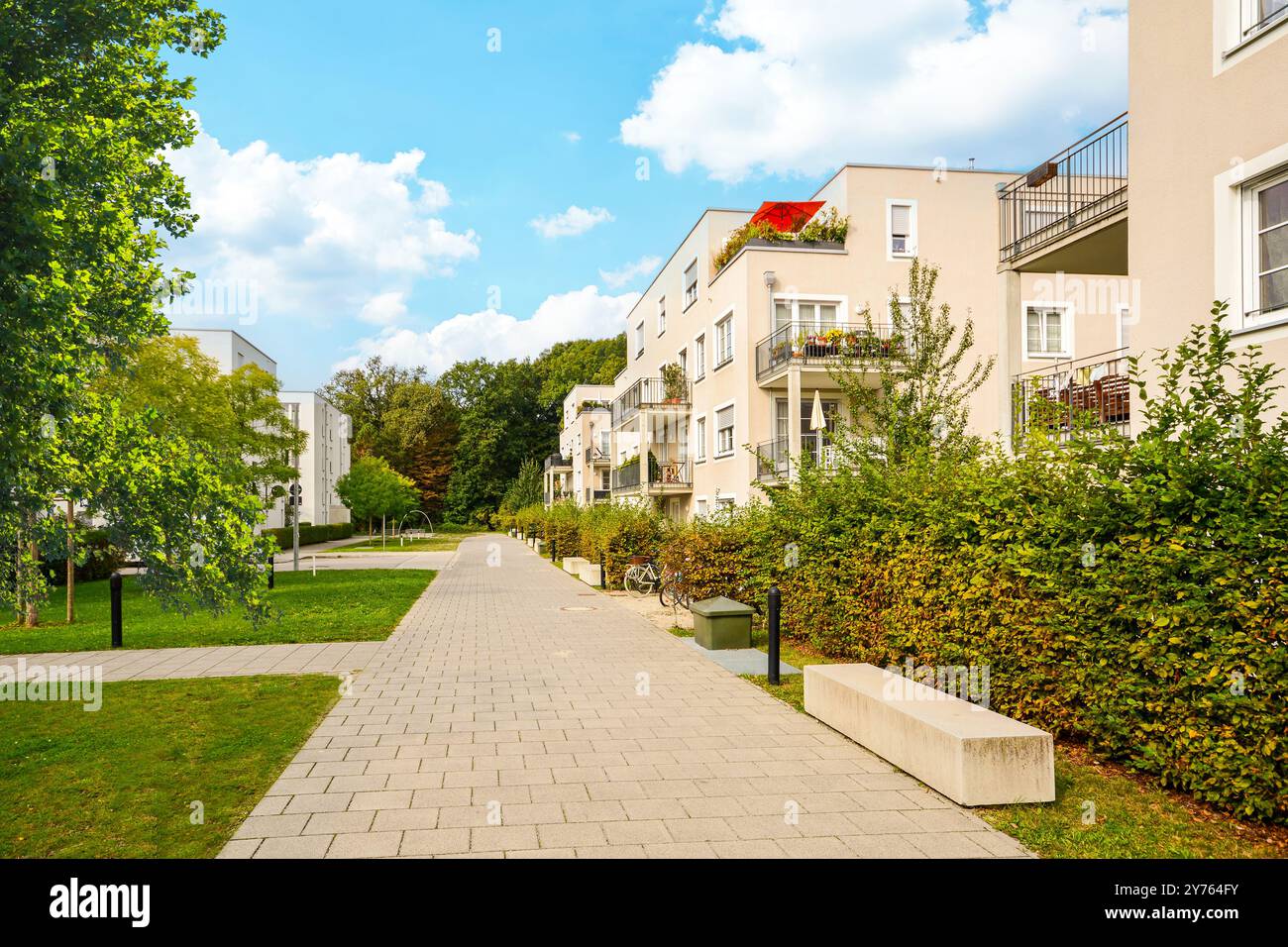 Residential area with ecological and sustainable green residential ...