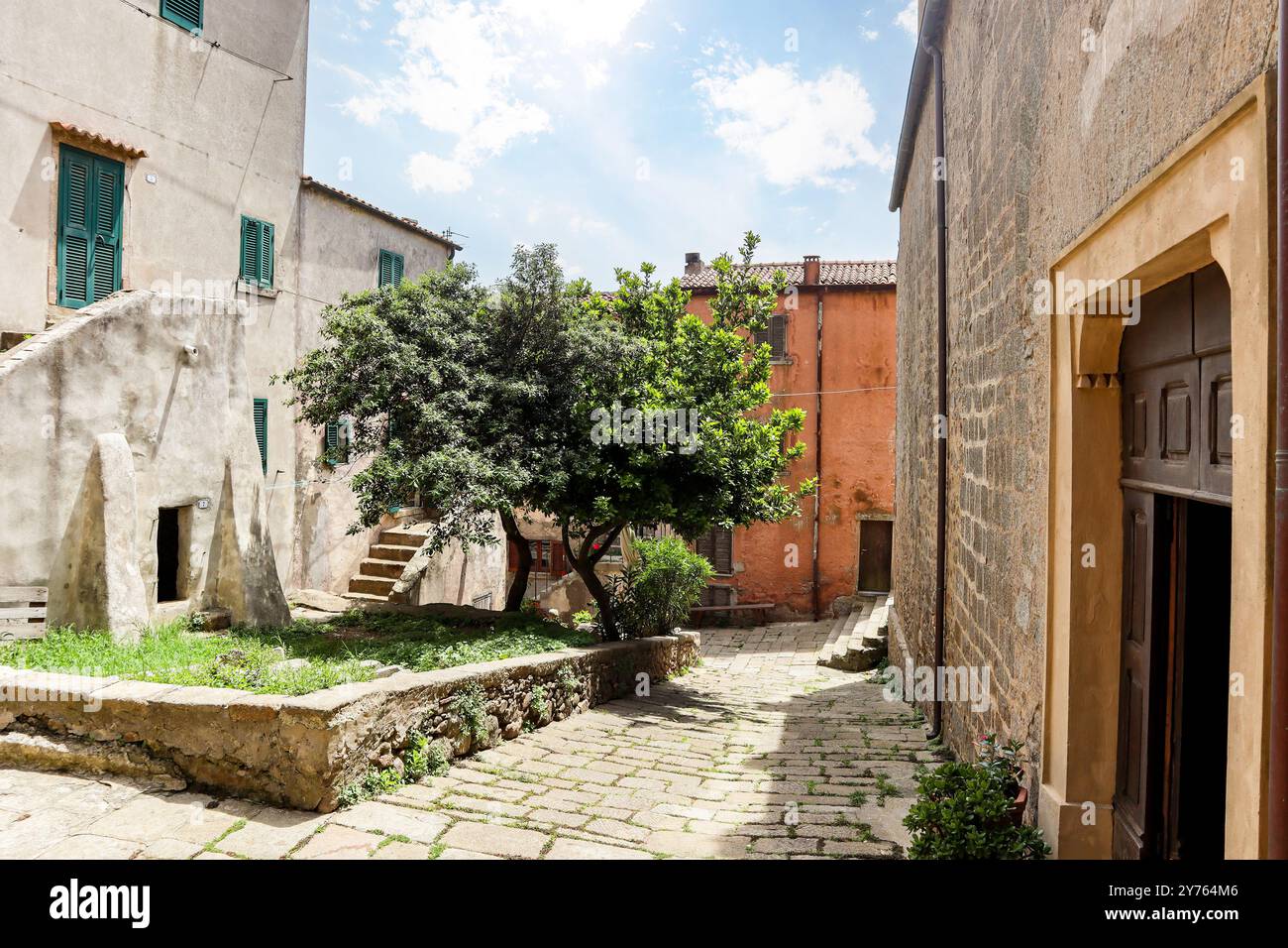 Old town of Giglio Castello at Isola del Giglio, island of the tuscan ...