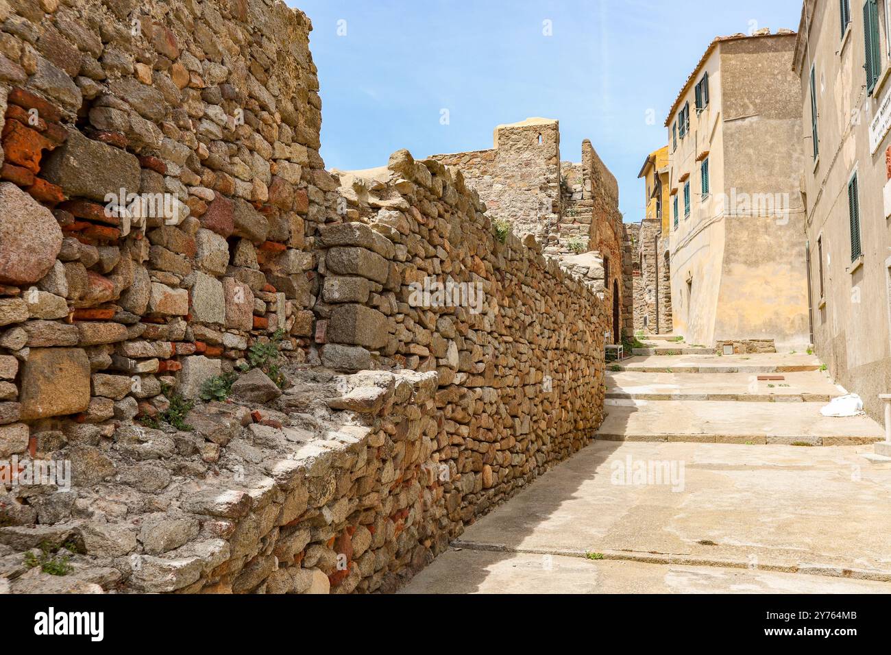 Old town of Giglio Castello at Isola del Giglio, island of the tuscan ...