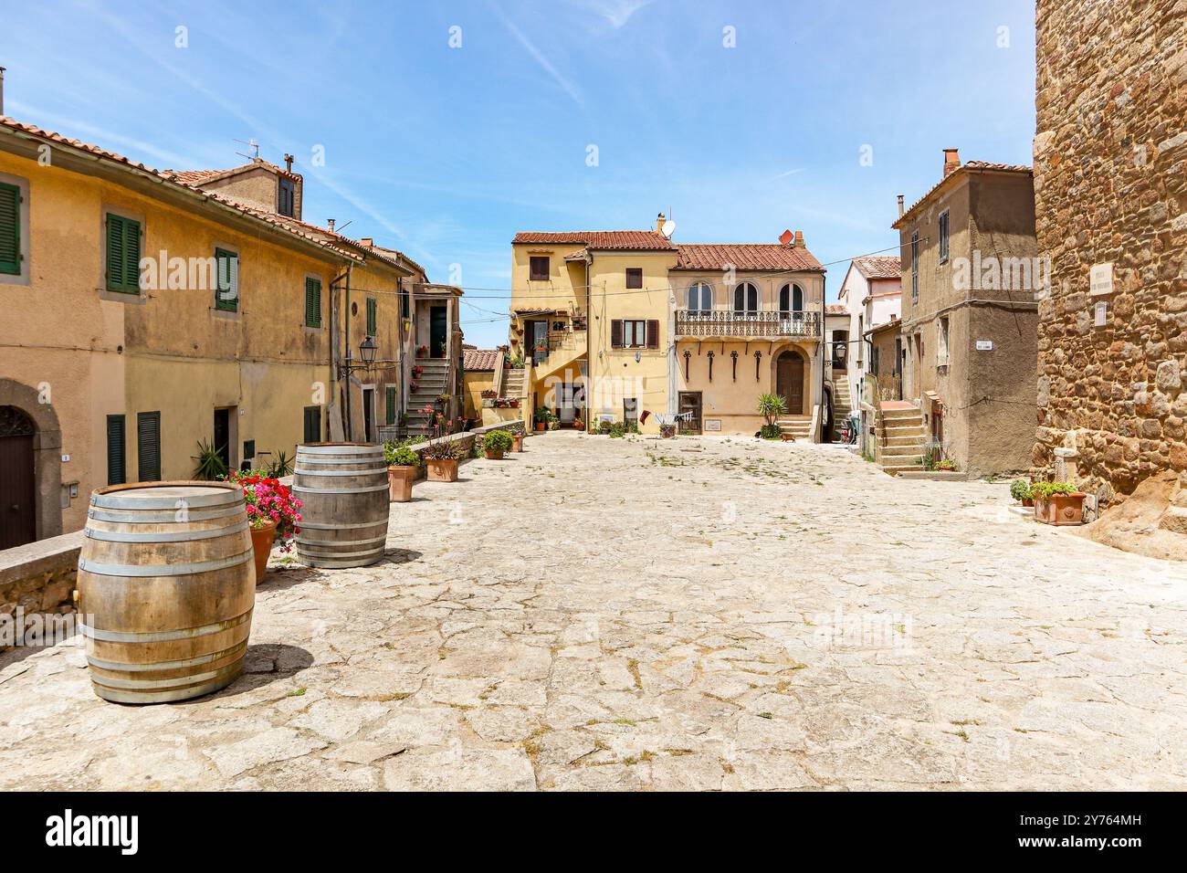 Old town of Giglio Castello at Isola del Giglio, island of the tuscan ...
