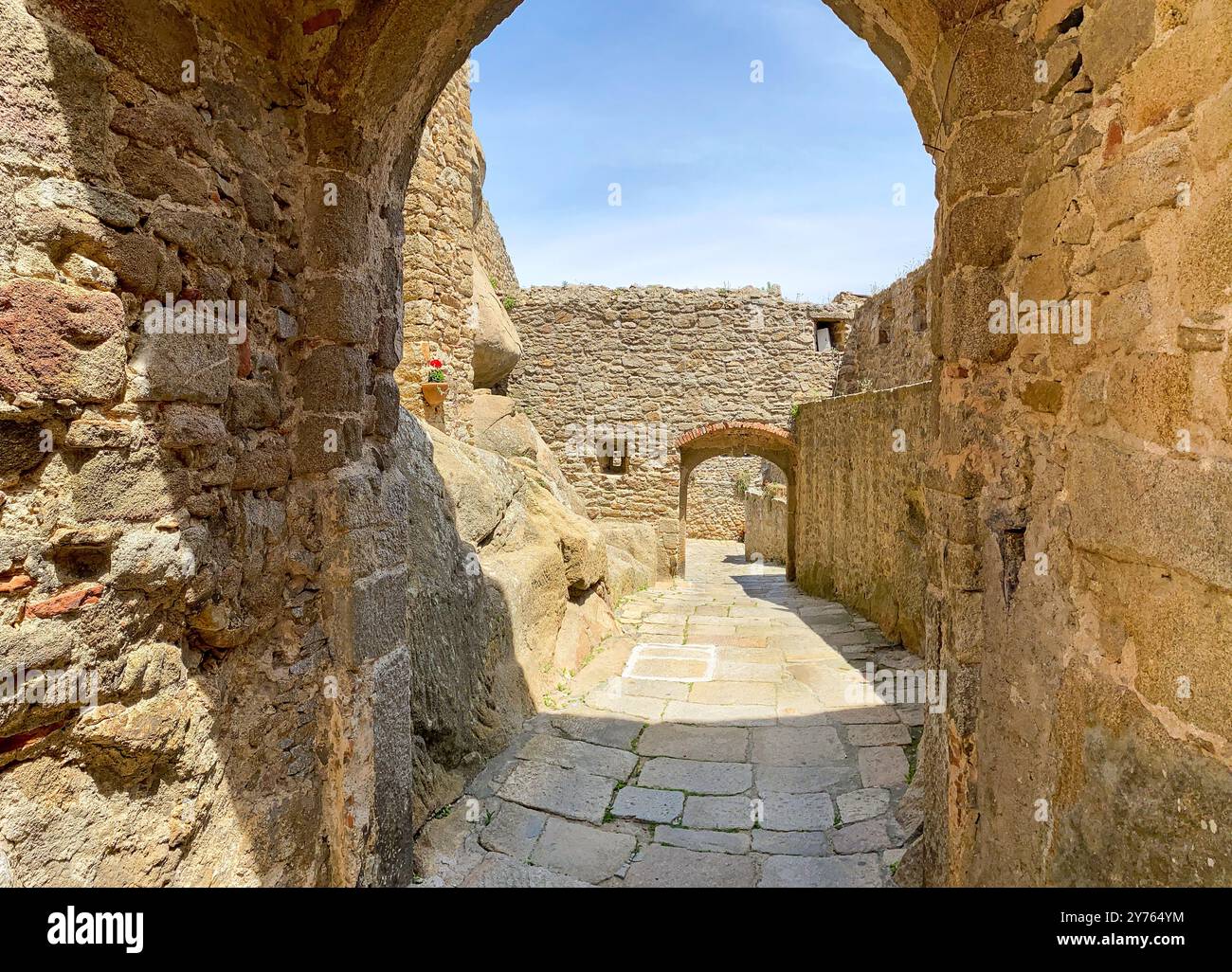 Old town of Giglio Castello at Isola del Giglio, island of the tuscan ...