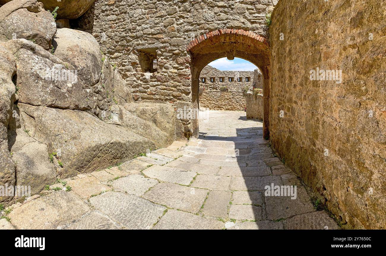 Old town of Giglio Castello at Isola del Giglio, island of the tuscan ...