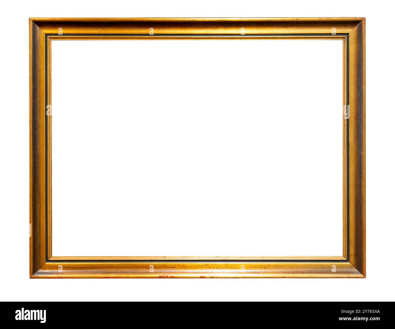 Plain simple minimal middle size blank empty gold painting frame object ...