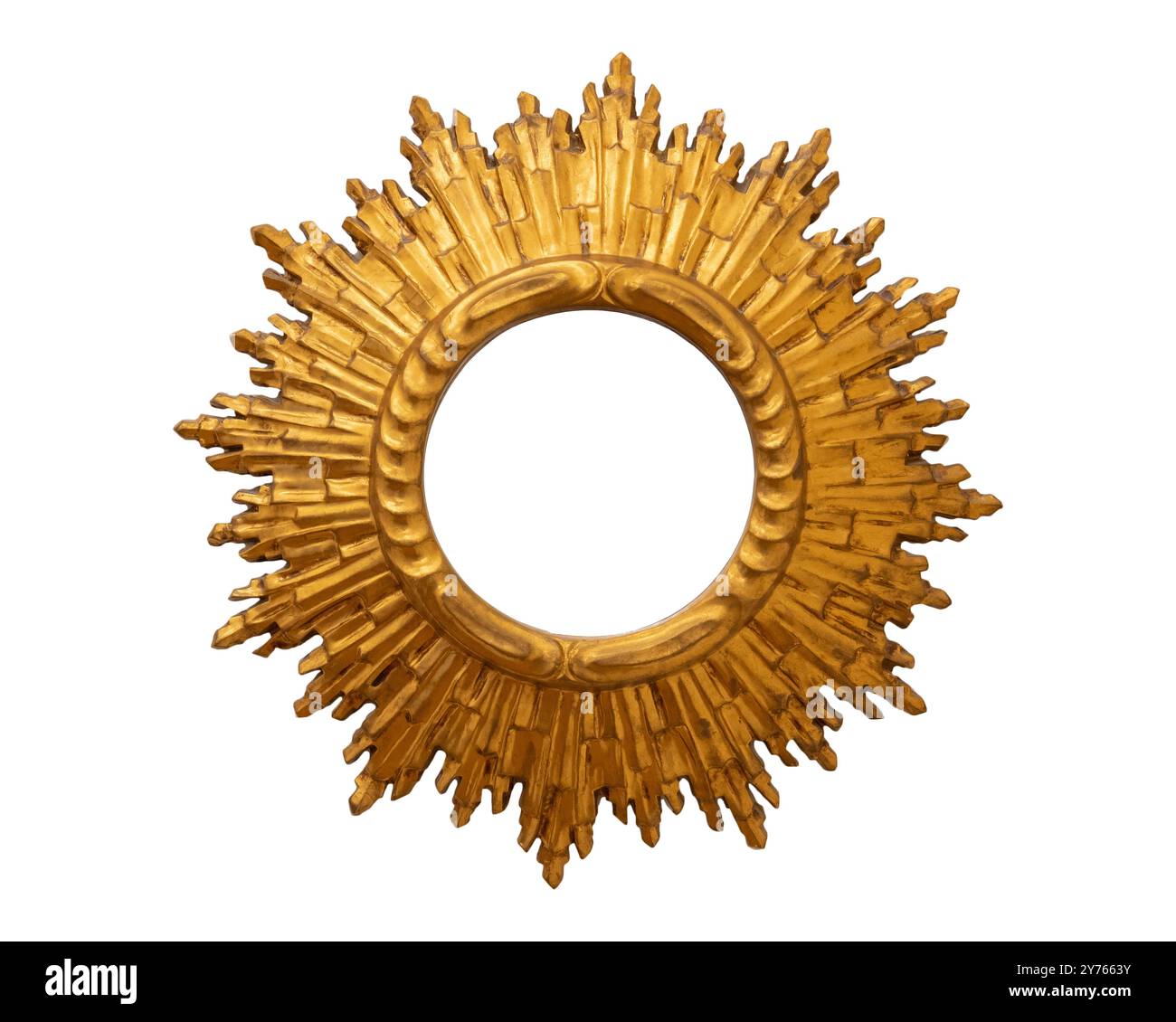 Round picture frame mirror empty circle blank cut out gold shiny ...