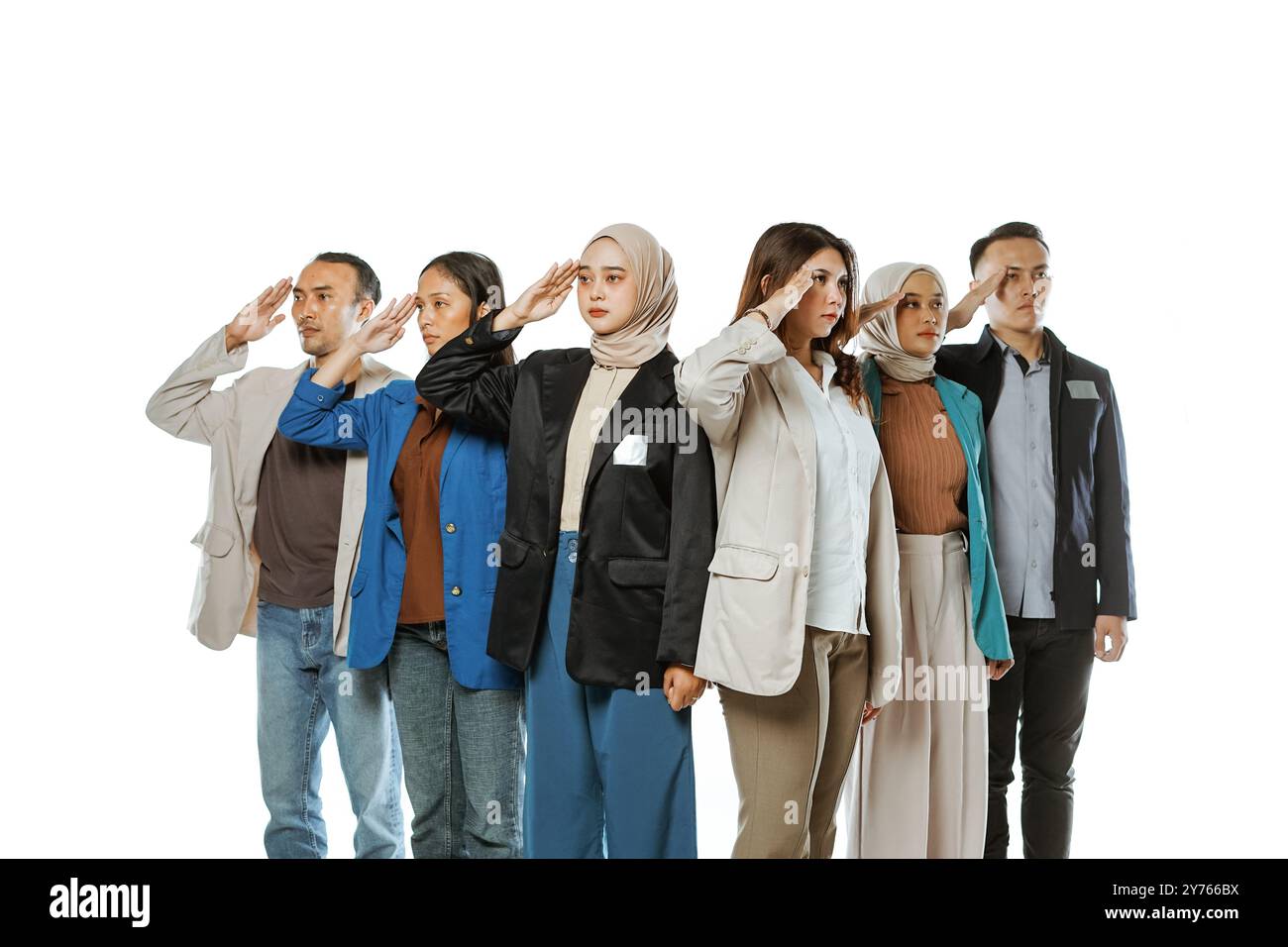 university students standing salute isolated background Stock Photo - Alamy