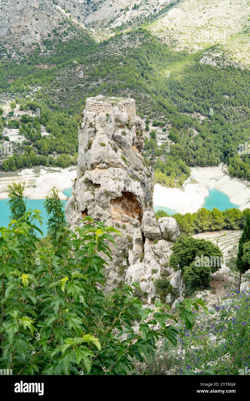 Rock Tower seen from Guadalest village in Valencia Stock Photo - Alamy