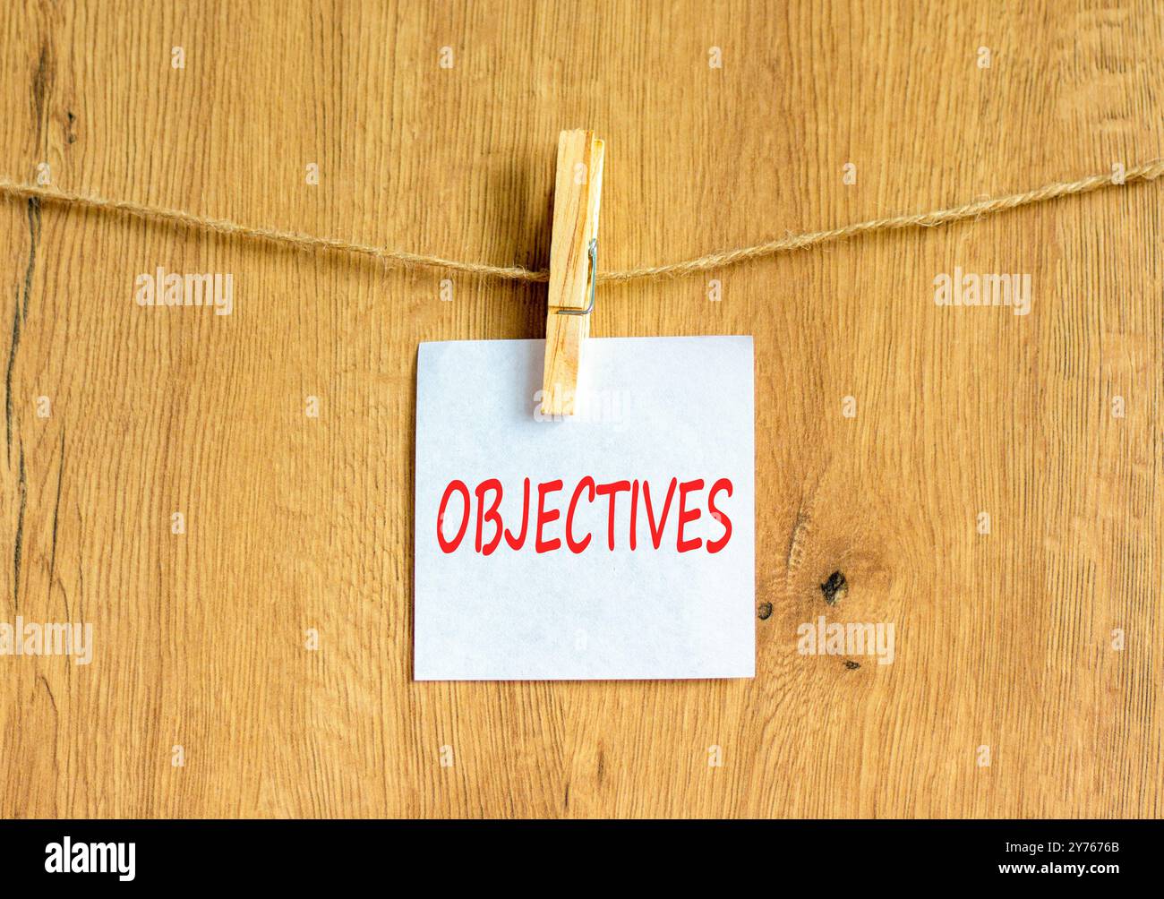 Objectives symbol. Concept word Objectives on beautiful white paper on ...