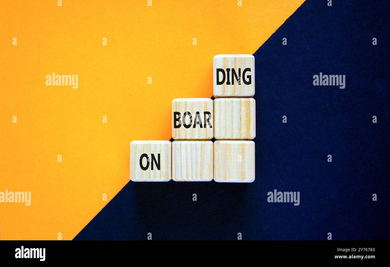 Onboarding success symbol. Concept word Onboarding on beautiful wooden ...