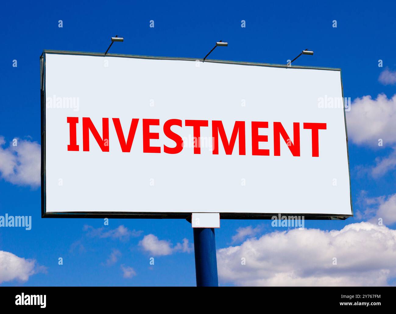 Investment symbol. Concept word Investment on beautiful big white road ...
