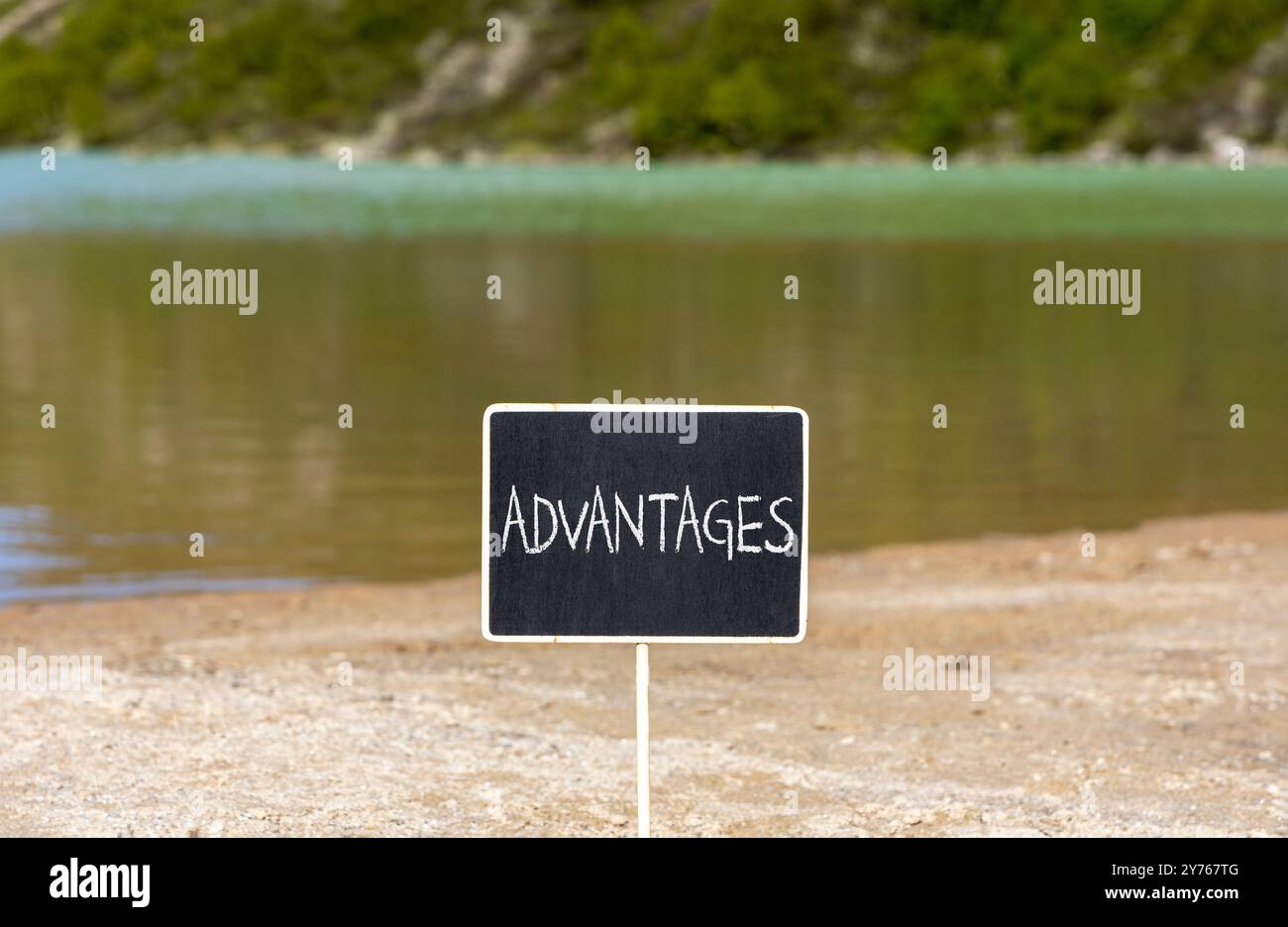 Advantages symbol. Concept word Advantages on beautiful chalk ...