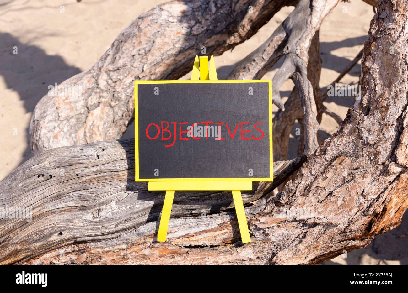 Objectives symbol. Concept word Objectives on beautiful chalk ...