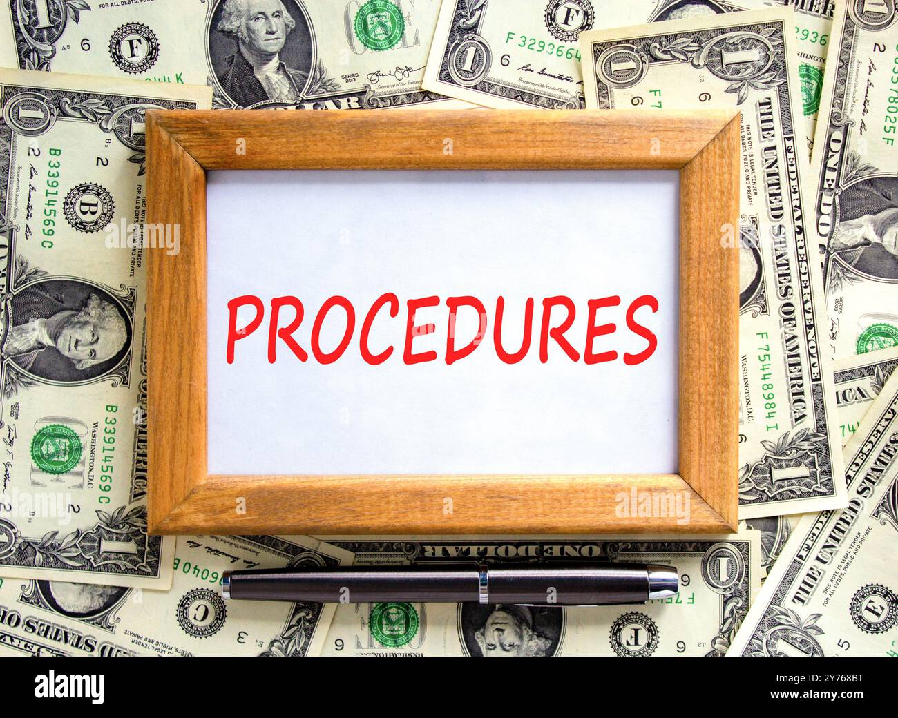 Procedures symbol. Concept word Procedures on beautiful wooden picture ...