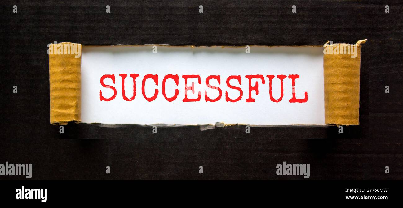 Successful symbol. Concept word Successful on beautiful white paper ...
