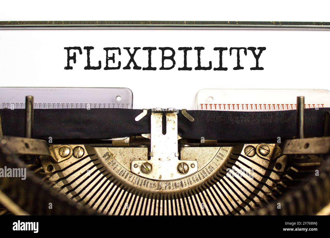 Flexibility symbol. Concept word Flexibility typed beautiful old retro ...