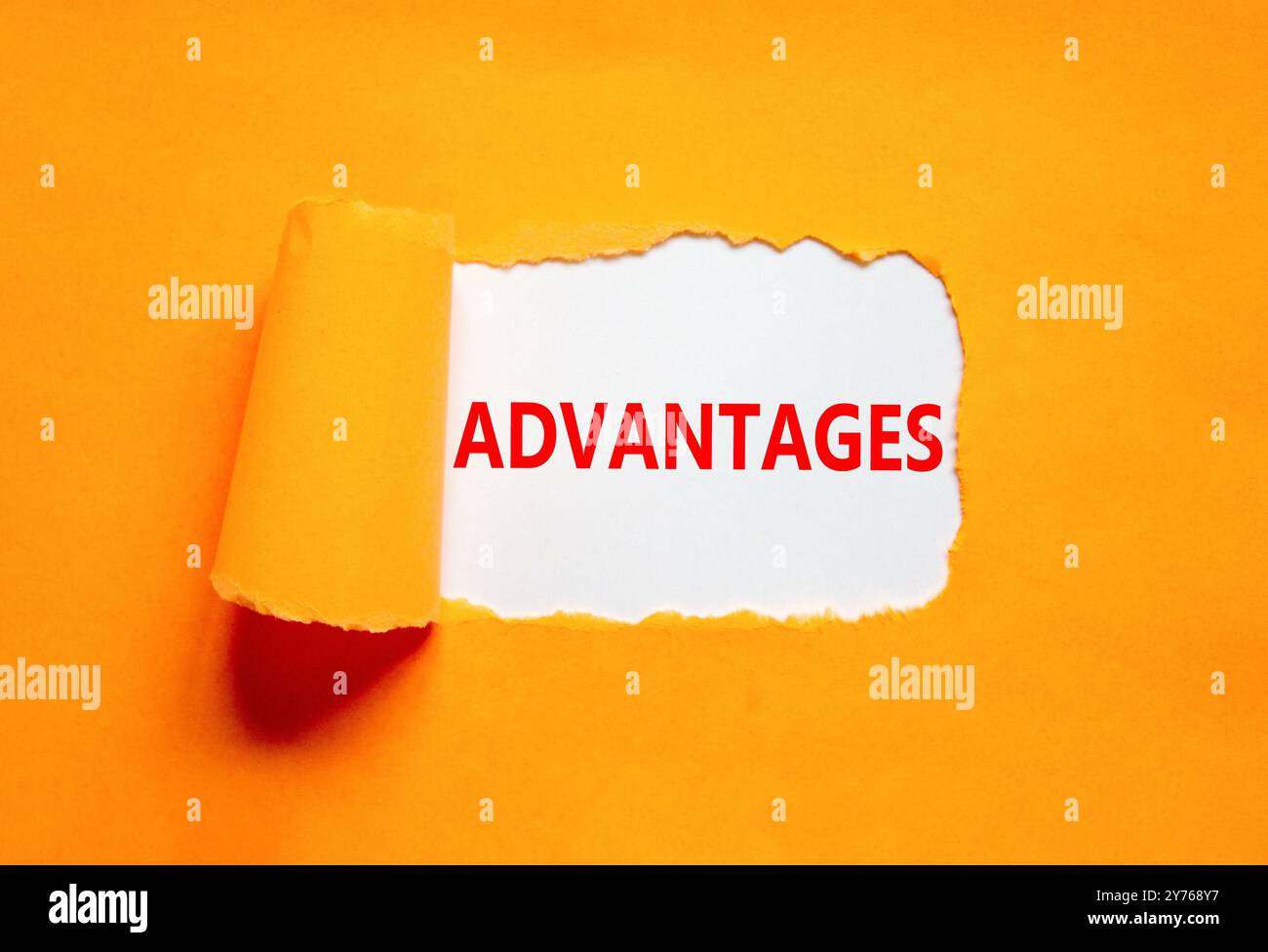 Advantages symbol. Concept word Advantages on beautiful white paper ...