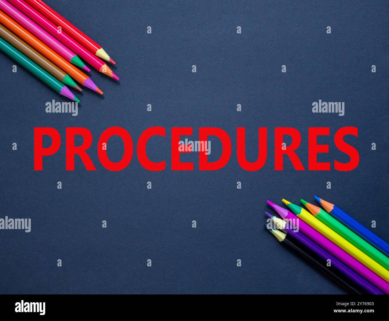 Procedures symbol. Concept word Procedures on beautiful black paper ...
