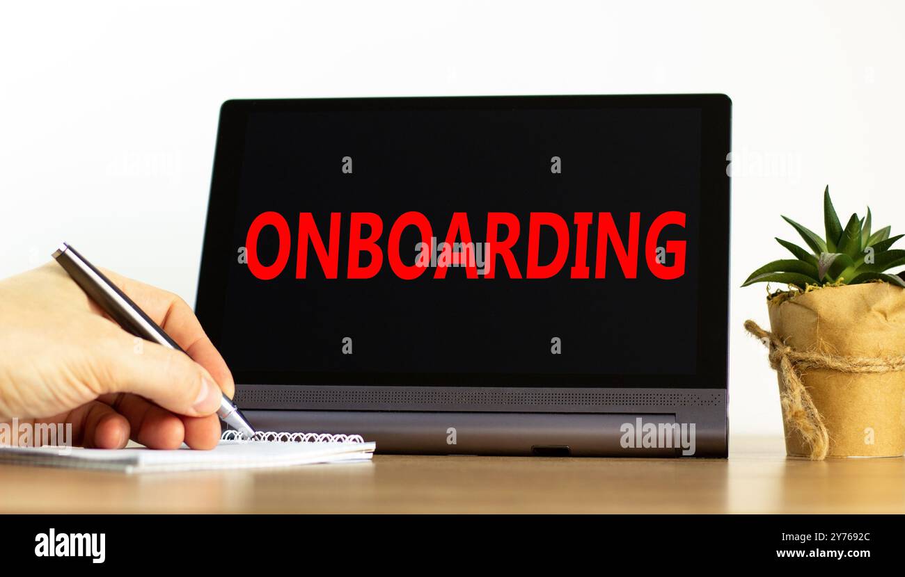Onboarding success symbol. Concept word Onboarding on beautiful black ...