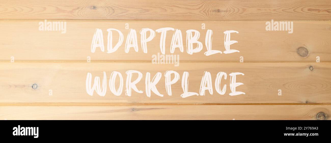 Adaptable workplace symbol. Concept words Adaptable workplace on ...