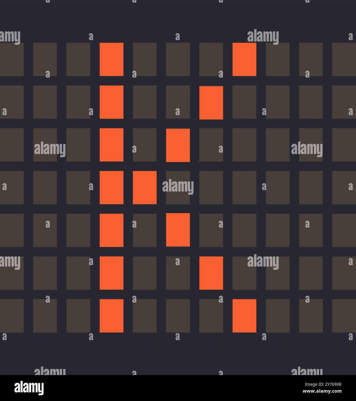Digital Letter k, Led orange color and a dark background, Vector ...