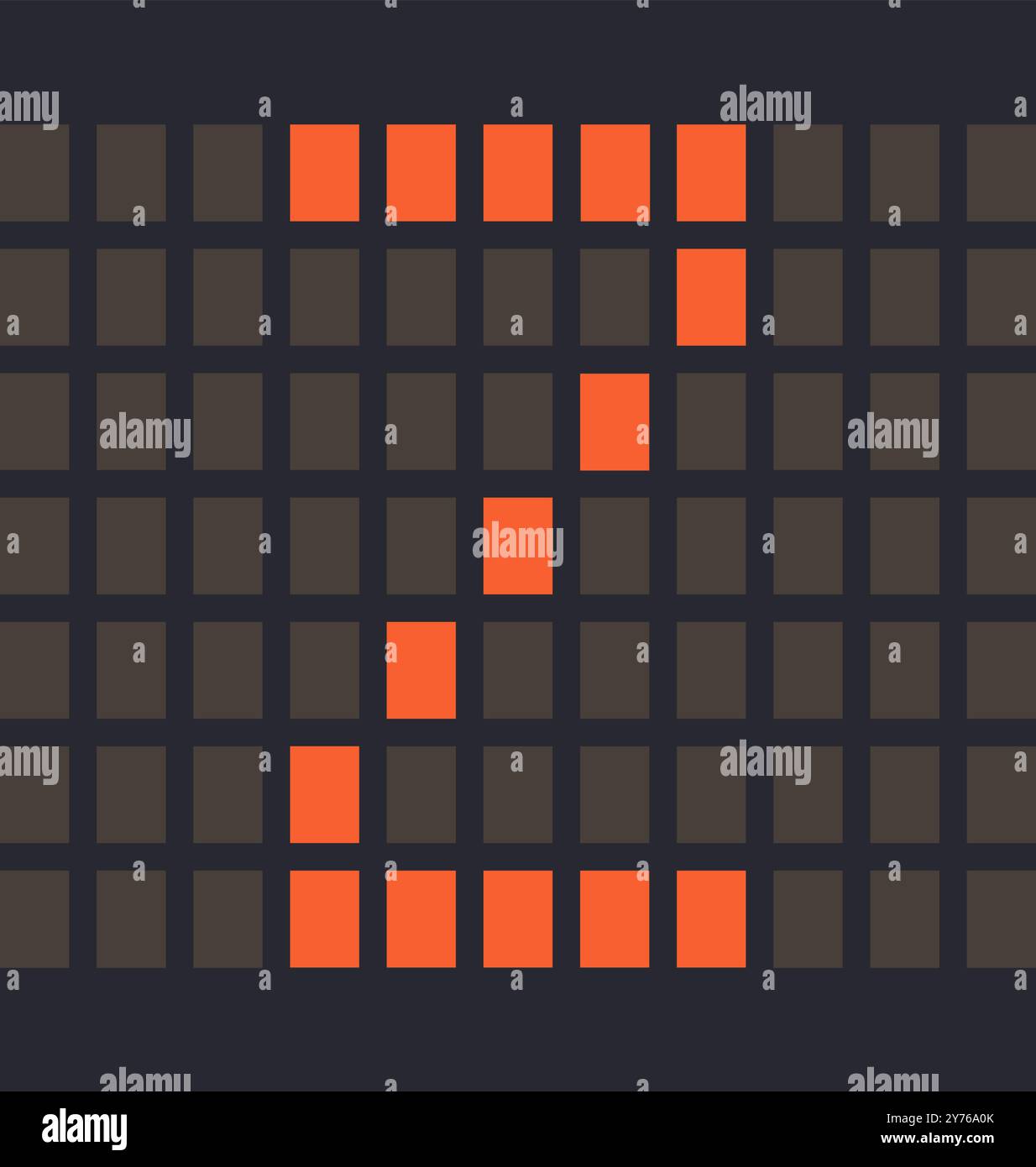 Digital Letter z, Led orange color and a dark background, Vector ...