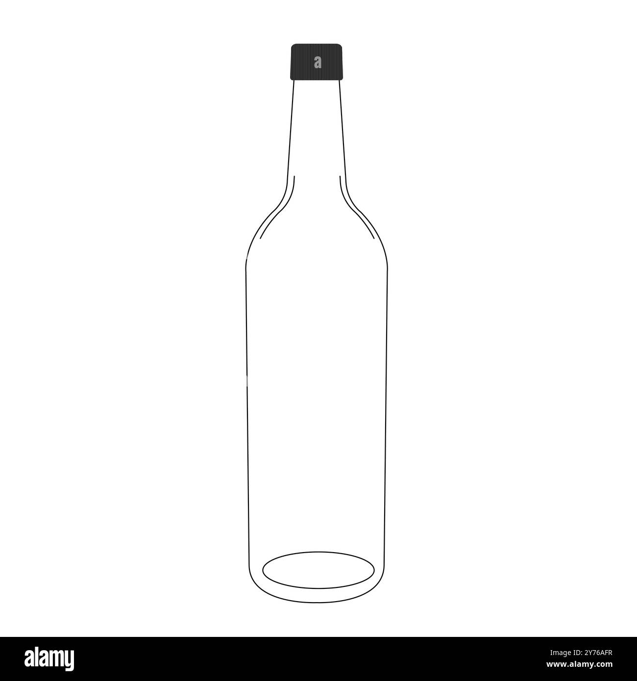 1 Litre Clear Glass Mountain Bottle & Screw Cap,flat icon design vector ...