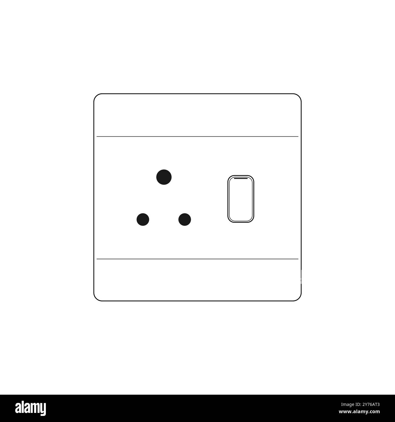 Power Plug Socket Outlet Type M With Switch Outline Style Vector