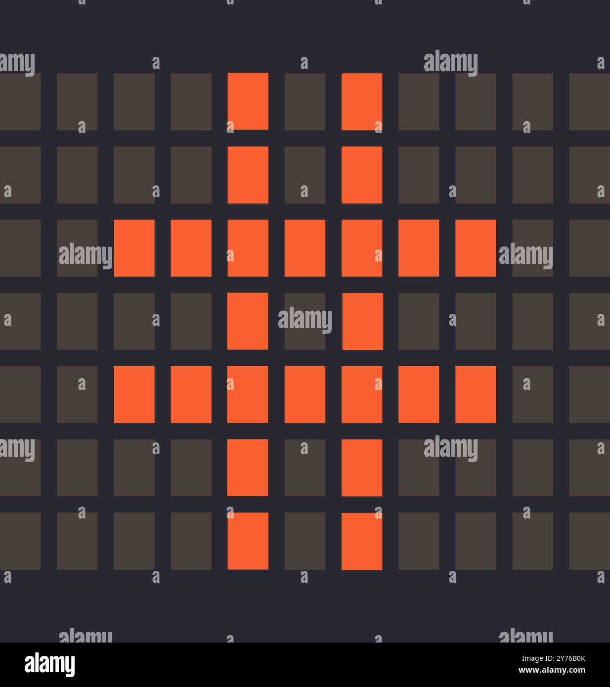 Letter Symbol Hash Led orange color and a dark background, Vector ...