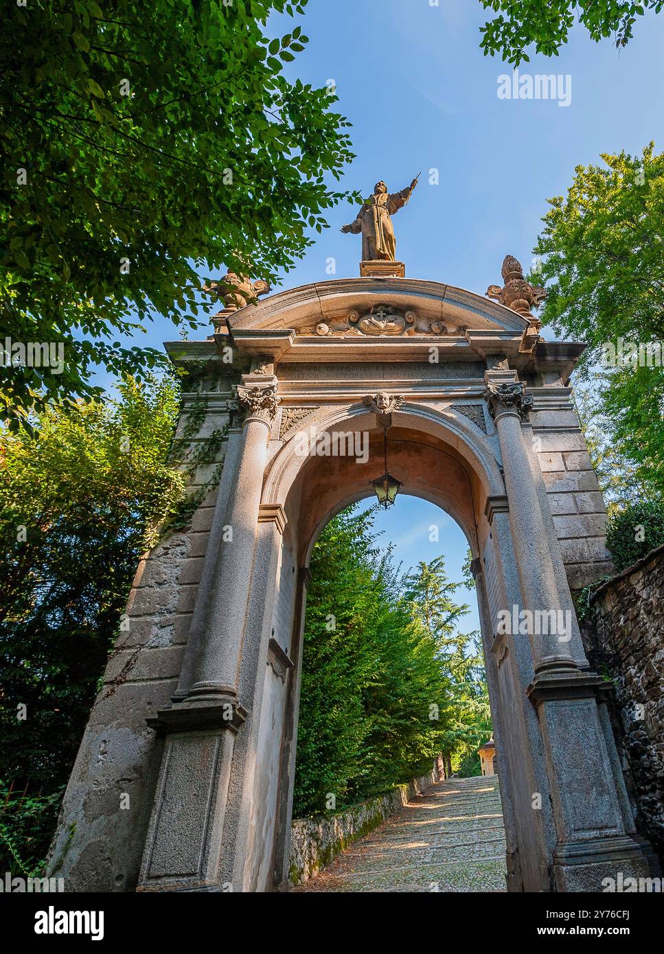 Italy Piedmont Orta Sacred Mount of Orta - entrance of Sacred Mount ...