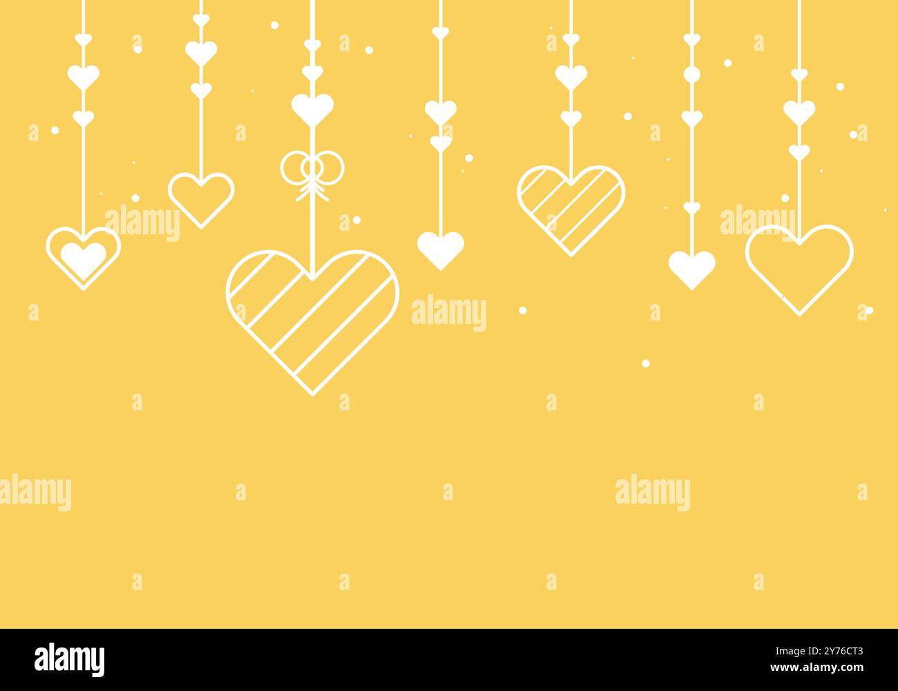 hanging hearts yellow background vector Stock Vector Image & Art - Alamy