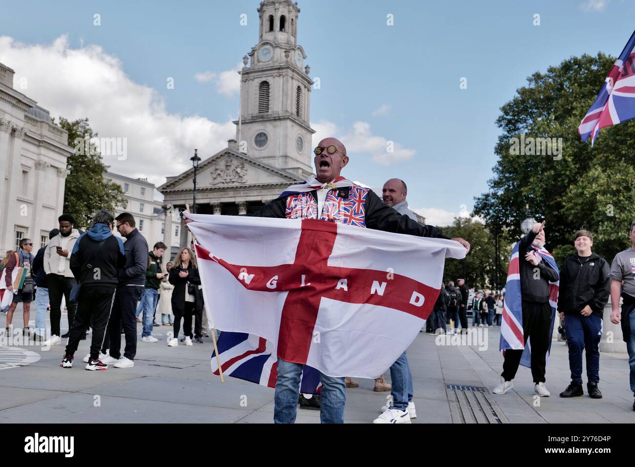 London, UK. 28 SEP, 2024The anti racism demonstration in Trafalgar ...
