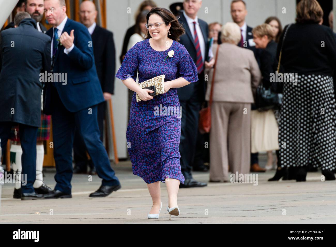 MSP Kate Forbes leaves after King Charles III attends the 25th Scottish ...