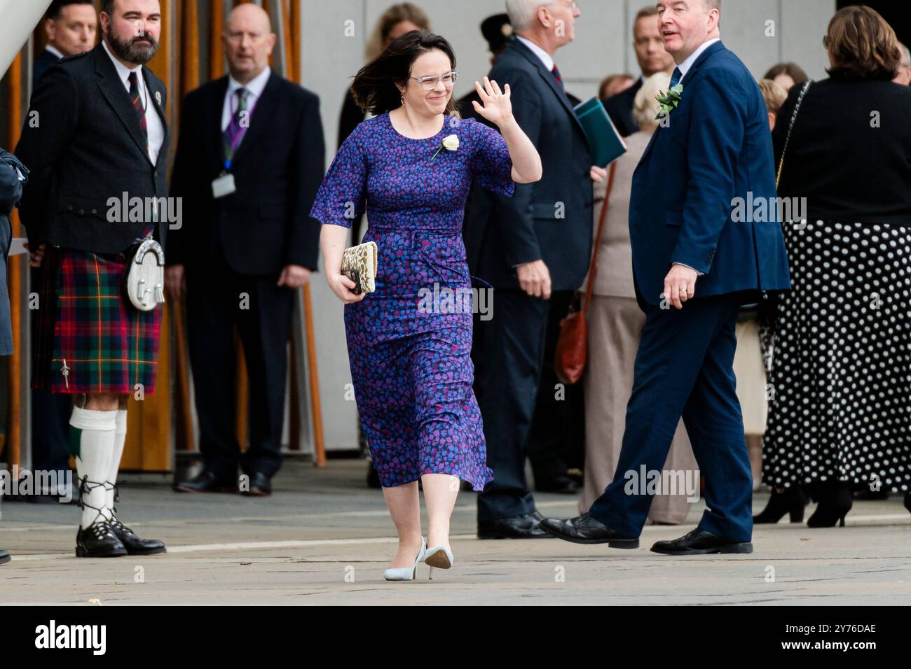 MSP Kate Forbes leaves after King Charles III attends the 25th Scottish ...