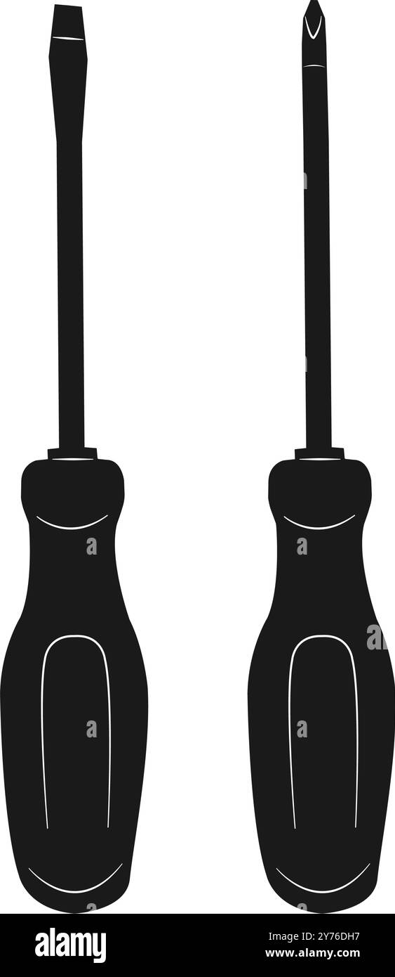 Flat head and Cross Head Screwdriver Stock Vector Image & Art - Alamy