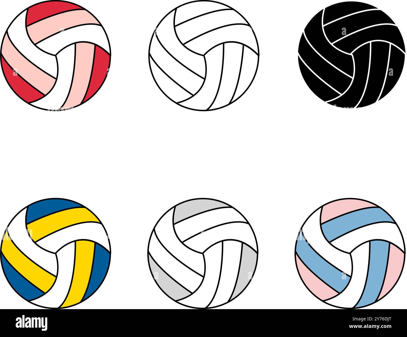 volleyball outline icons set Stock Vector Image & Art - Alamy