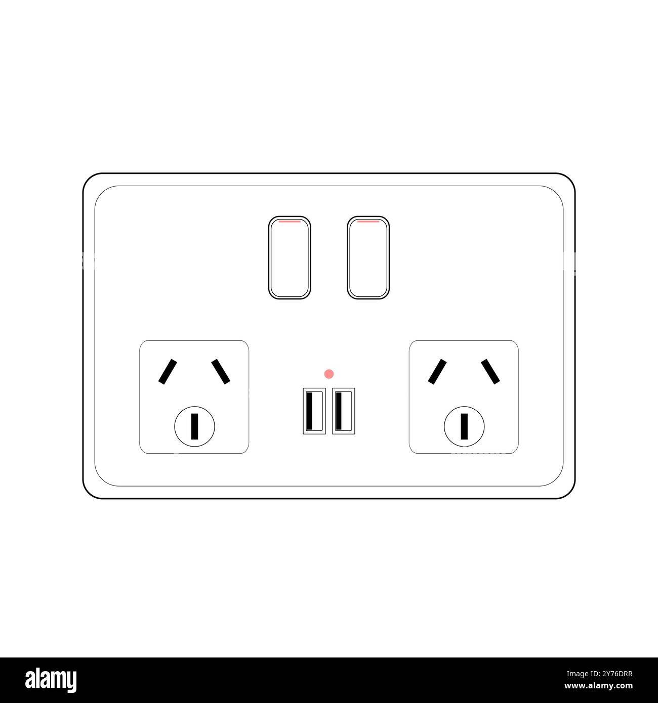 Power plug double Socket Outlet type I with switch and usb port ...