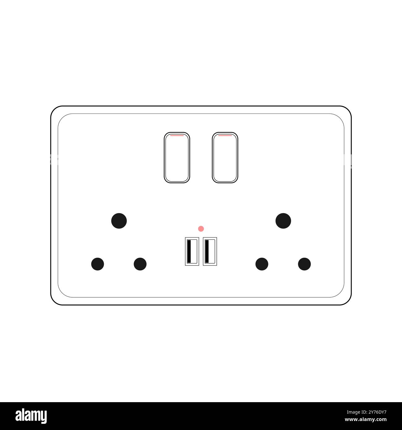 Power plug double Socket Outlet type K with switch and usb port ...