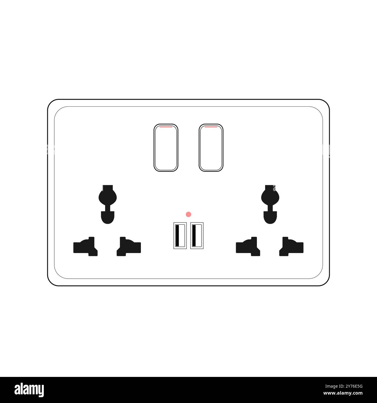 International Universal Socket Multi Function 3 Holes Plug Outlet Panel Wall Power Two Socket