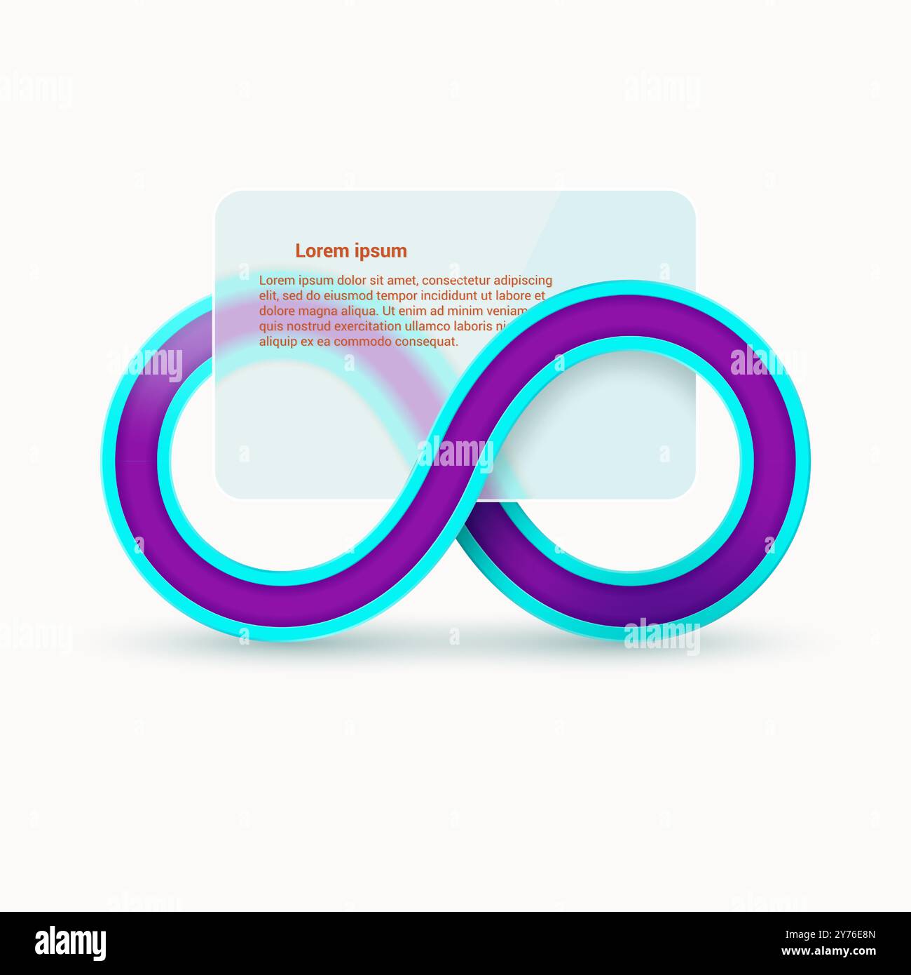 Infinity symbol with empty frame or map for your text. Vector 3d ...