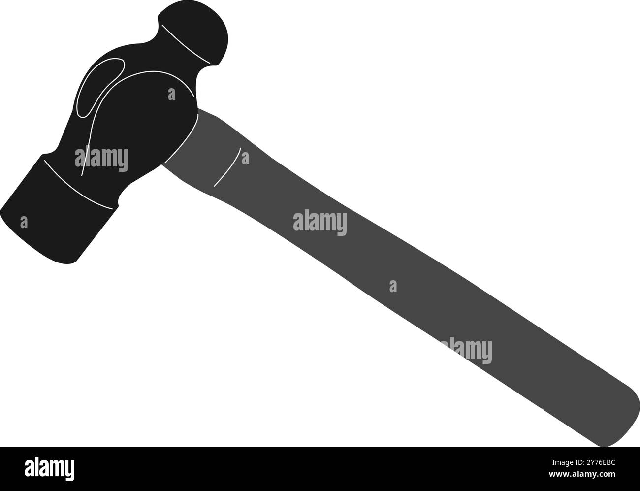 32 ounce ball peen hammer. isolated on white background Stock Vector ...