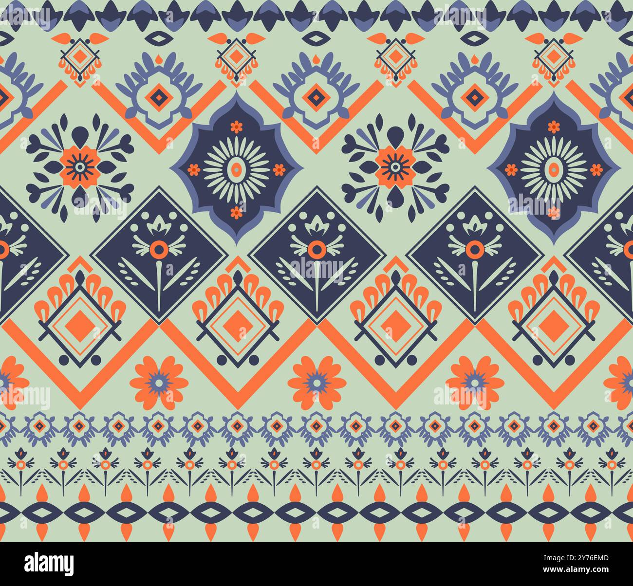 Pattern design with traditional Palestinian embroidery in a seamless ...
