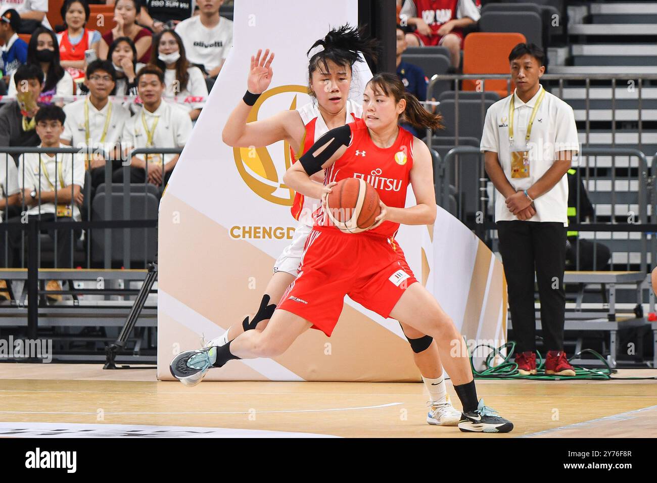 Chengdu, China. 28 September, 2024. Sichuan Yuanda Meile vs Fujitsu Red ...