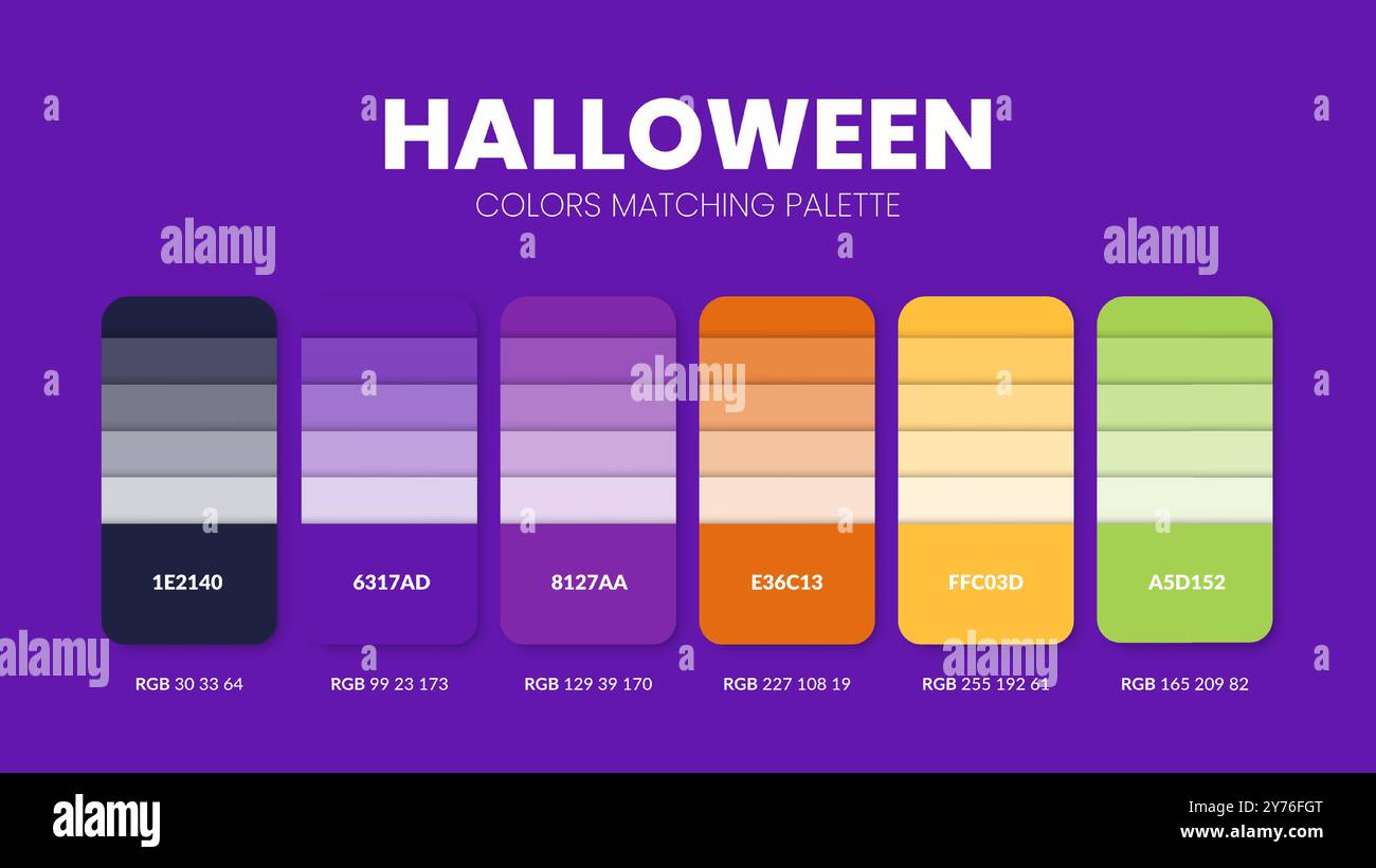 Color palette guide in Halloween colour theme collections. Color ...