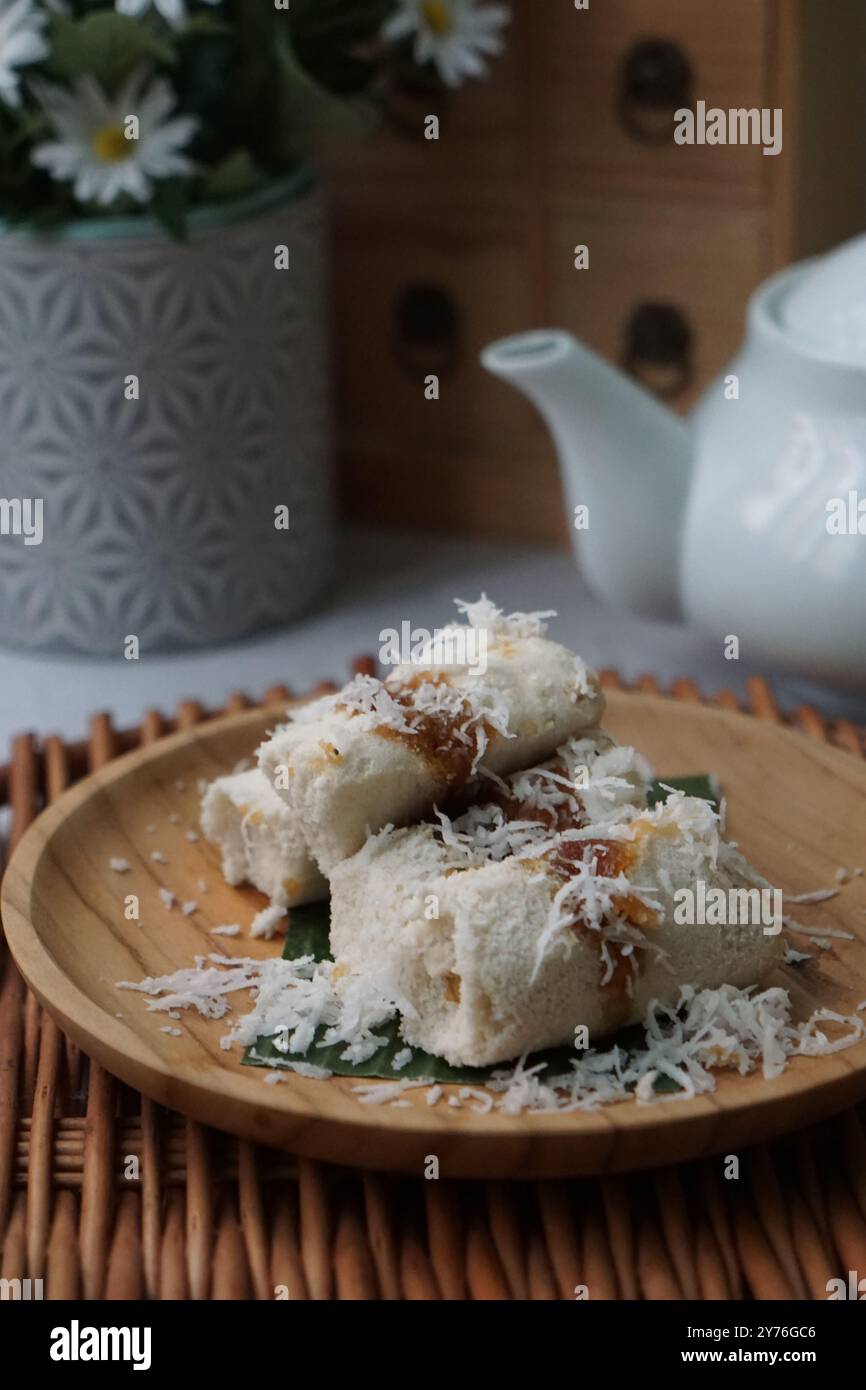 Rice Flour Steamed Cake in Bamboo or locally known in Malaysia as Putu ...