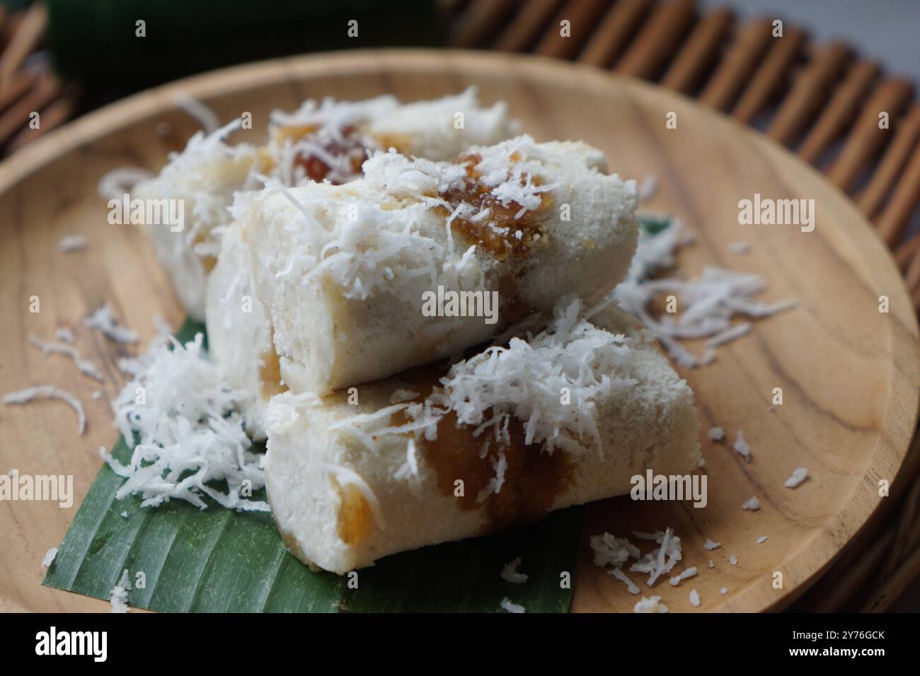 Rice Flour Steamed Cake in Bamboo or locally known in Malaysia as Putu ...