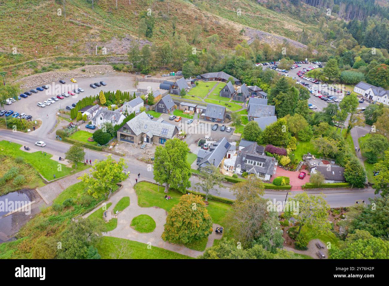 Aerial view of Balmaha Scottish village at Loch Lomond Stock Photo - Alamy
