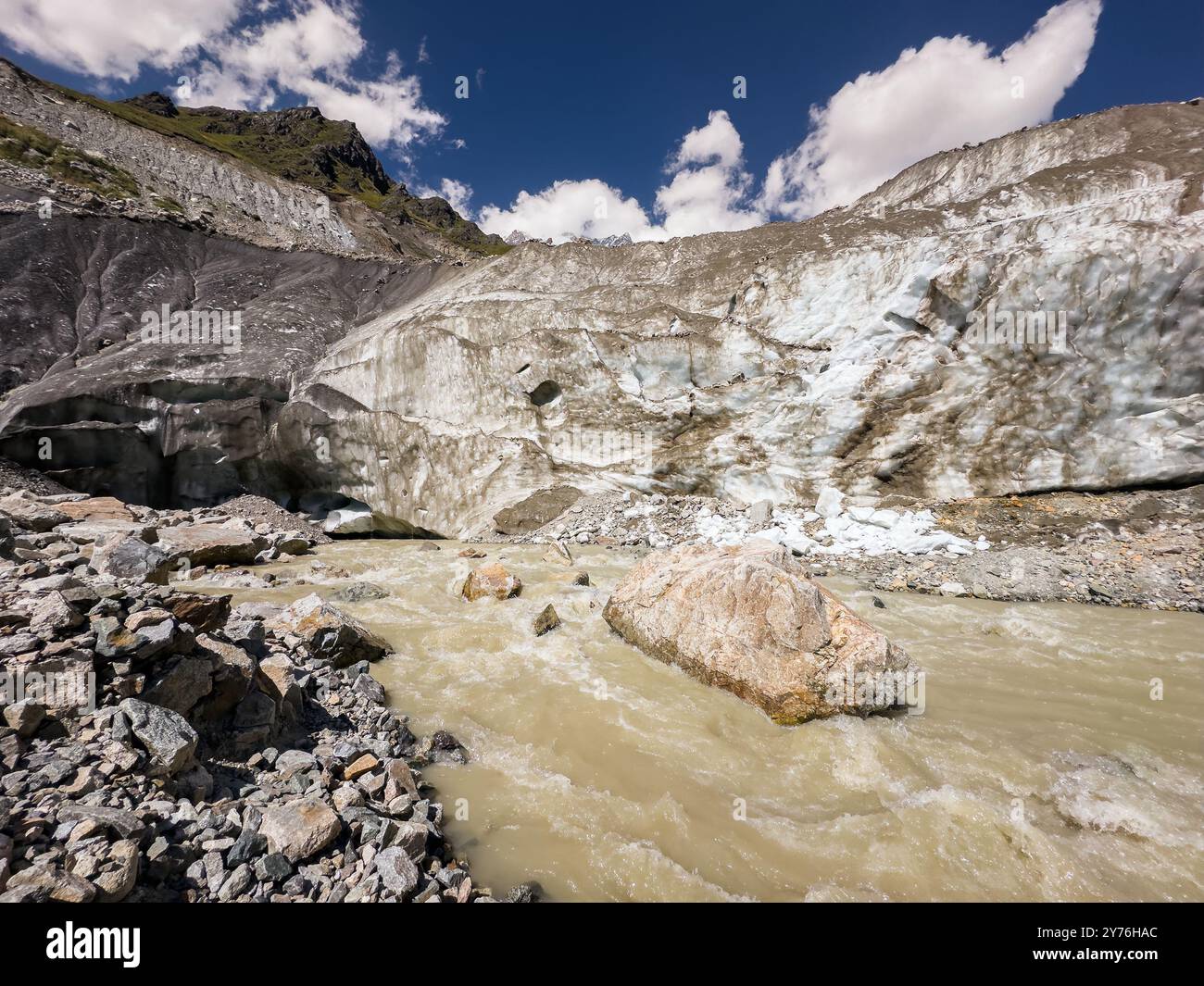 Glacier Stream and Rocky Terrain Stock Photo - Alamy