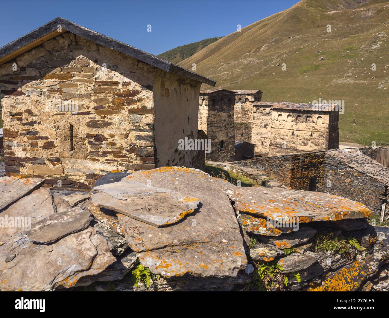 Ancient Svaneti Towers in Village Stock Photo - Alamy