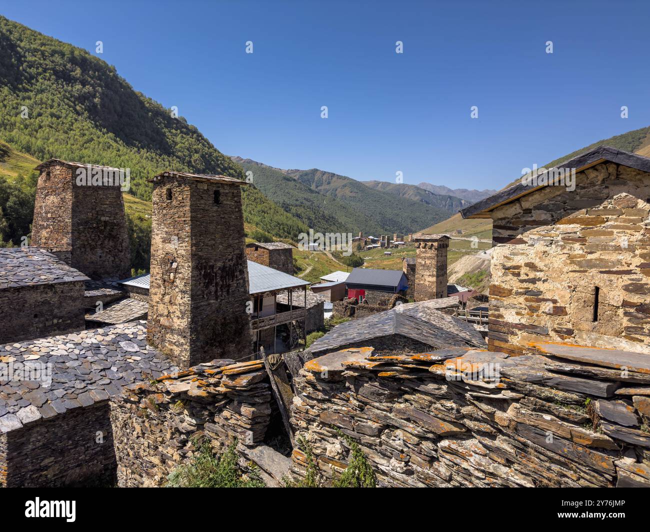 Ancient Svaneti Towers in Village Stock Photo - Alamy