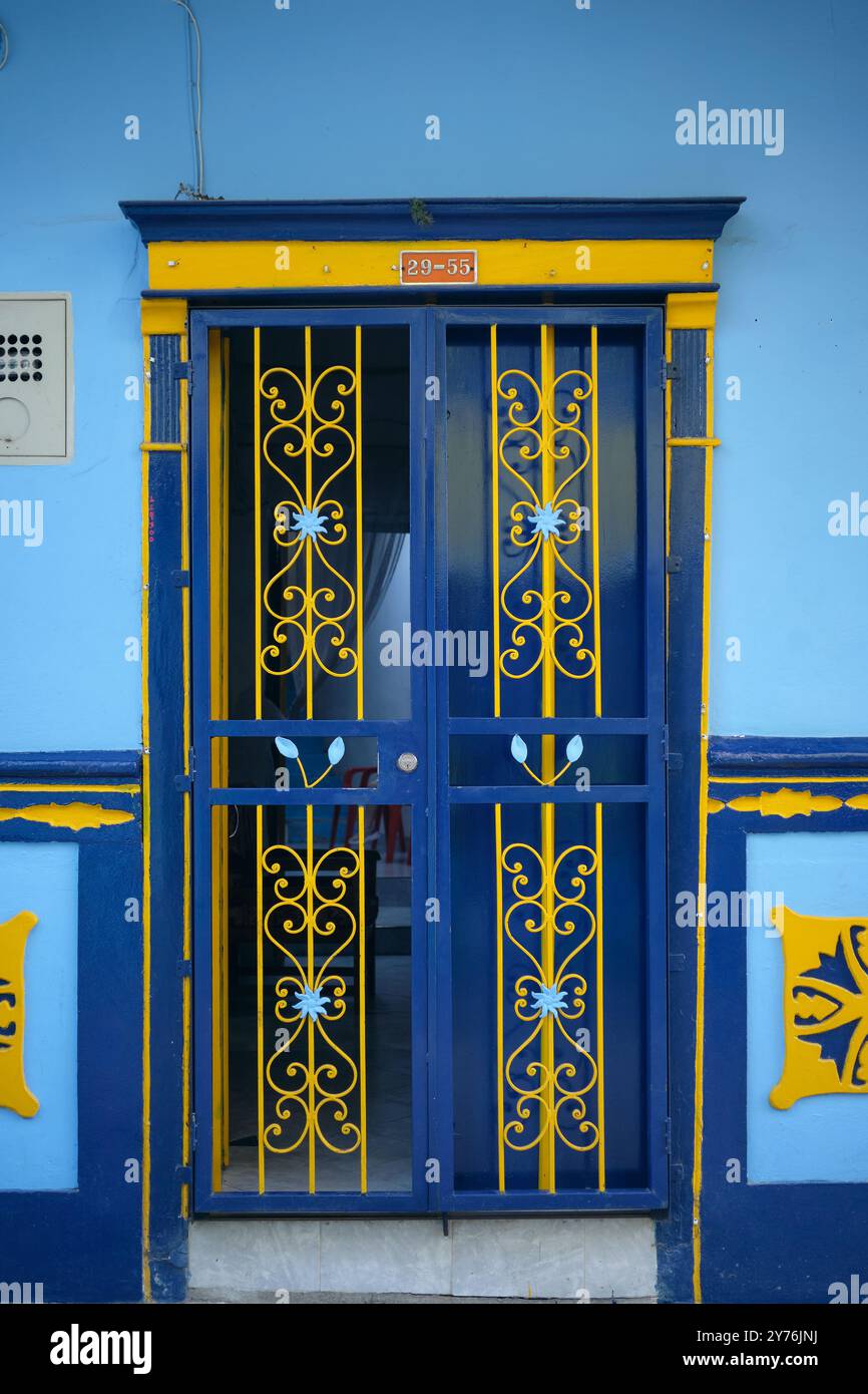 colorful entrance gate in Guatape, Colombia Stock Photo - Alamy