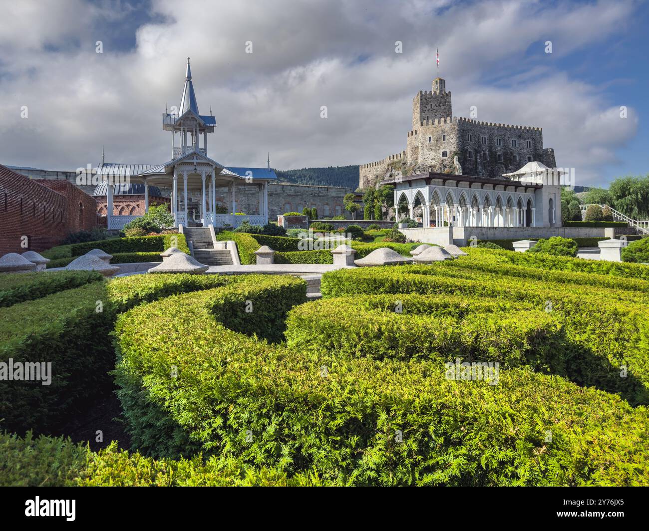 Ornate Garden and Fortress Stock Photo - Alamy